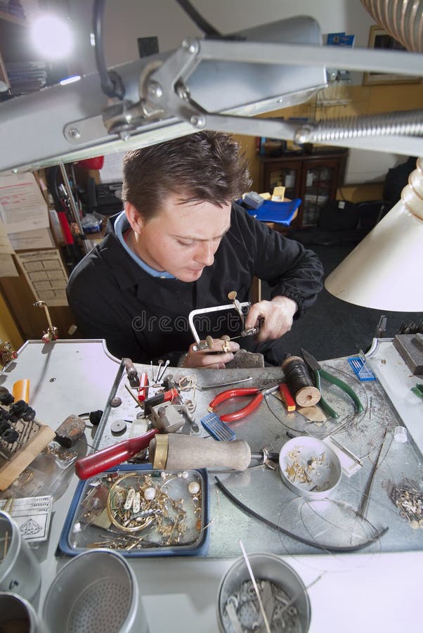 Goldsmith in His Laboratory Stock Image - Image of analyzing, examine ...