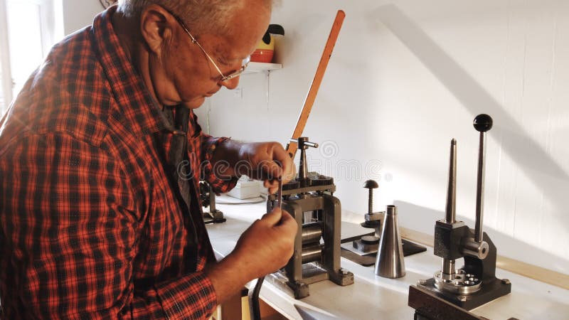 Goldsmith Manufacturing Jewellery in Workshop 4k Stock Footage - Video ...