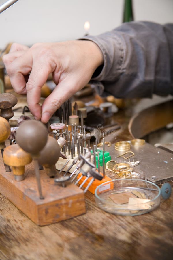 Goldsmith tools stock image. Image of small, hands, gold - 8026213