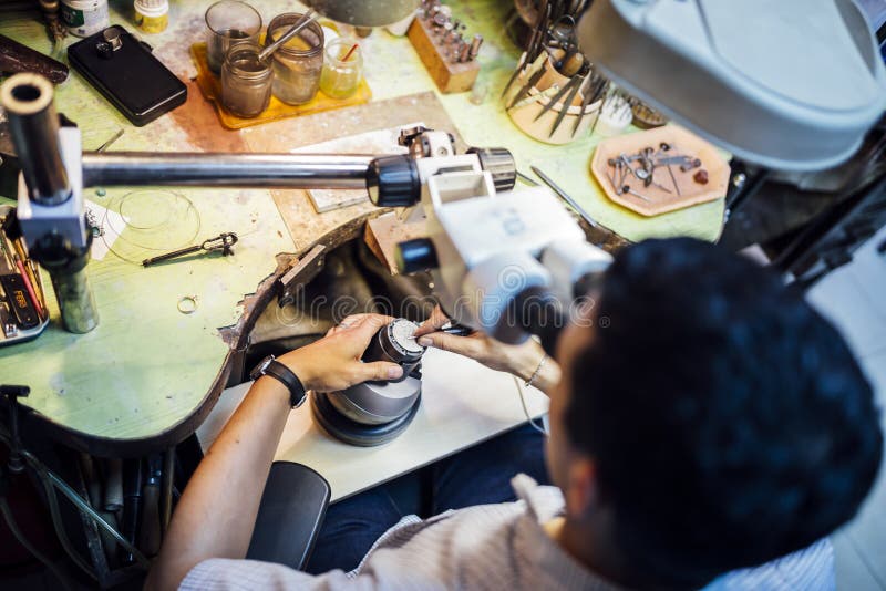 Goldsmith working stock image. Image of craft, jeweler - 99505595