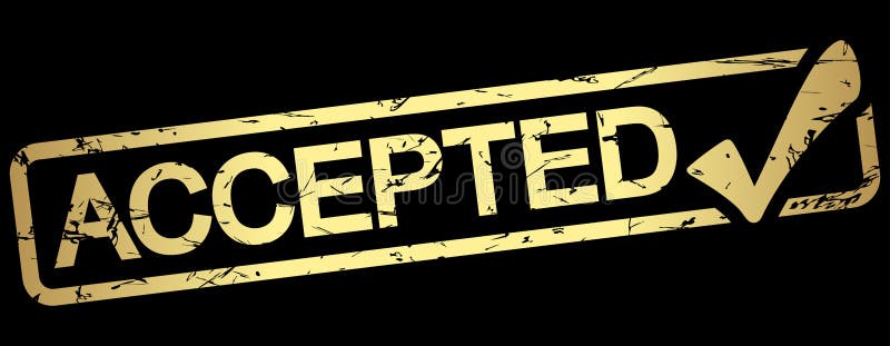 Goldstempel Mit Dem Text Angenommen Vektor Abbildung - Illustration von ...