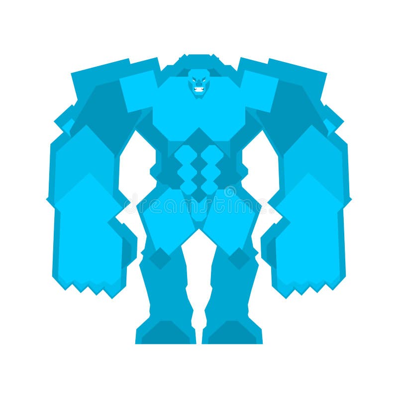 Golem Ice Isolated. Fantastic Magic Big Monster Stock Vector ...