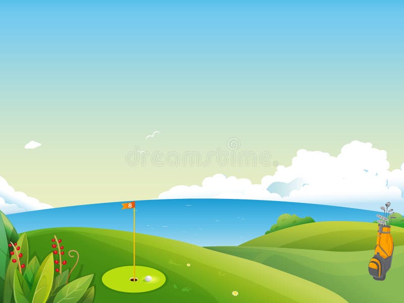 Golf Course Hole stock vector. Illustration of golfing - 9082133