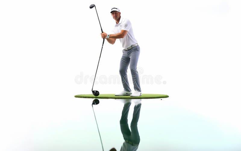 Golf Alignment Mirror Against White Stock Image - Image of fairway ...