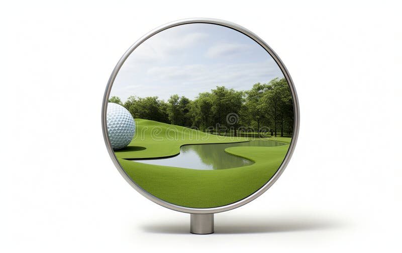 Golf Alignment Mirror on White Stock Photo - Image of fairway, tool ...