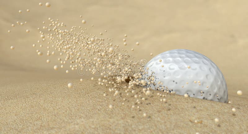 Golf Ball in Action Hitting Bunker Sand Stock Image - Image of ...