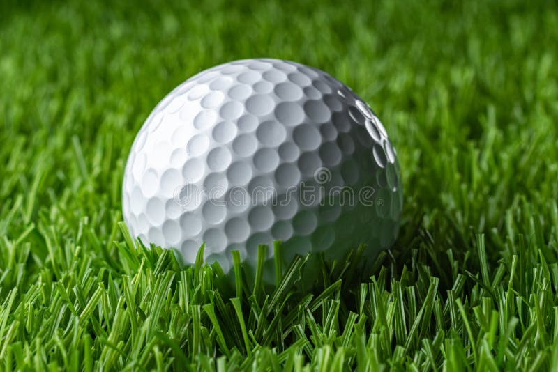 A Golf Ball on an Artificial Turf. Stock Photo - Image of ball, white ...
