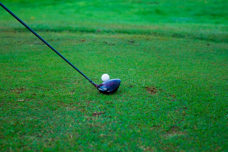 Golf Ball Behind Driver at Driving Range, Plenty of Copy-space a Stock ...