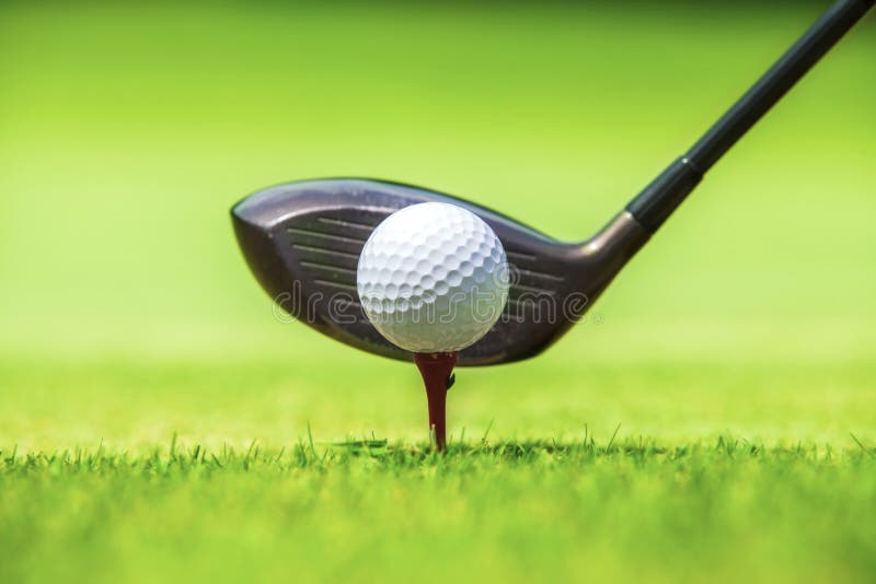 Golf Ball Behind Driver at Driving Range Stock Photo - Image of closeup ...