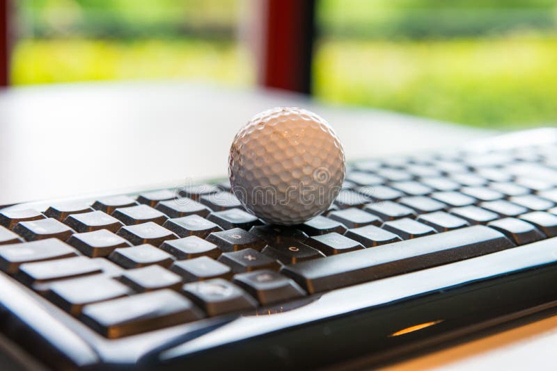 Golf Ball with Black Computer Keyboard Stock Photo - Image of internet ...