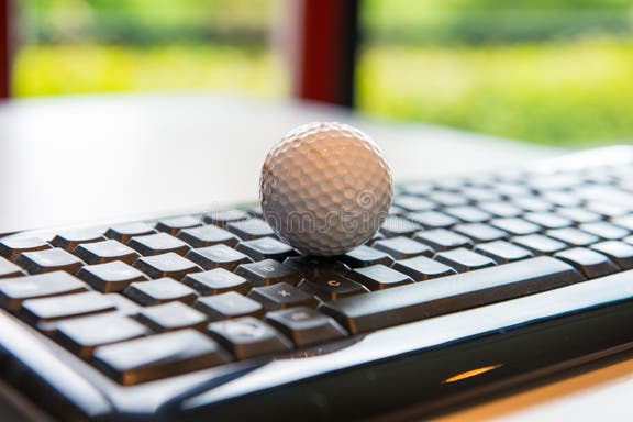 Golf Ball with Black Computer Keyboard Stock Photo - Image of internet ...