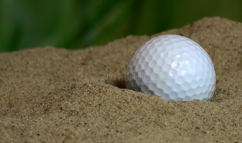 Golf ball in bunker stock image. Image of competition - 39261605