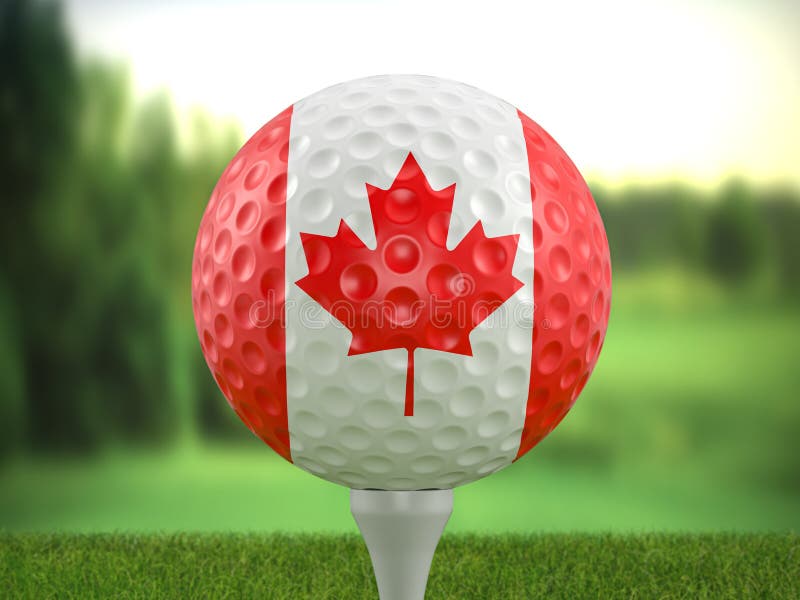 Golf ball Canada flag stock illustration. Illustration of ball - 265730132