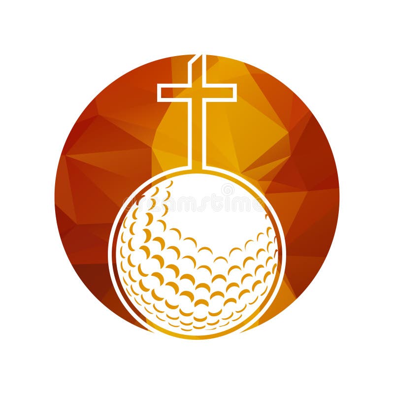 Golf Ball and Christianity Cross Inside a Shape of Circle Vector ...