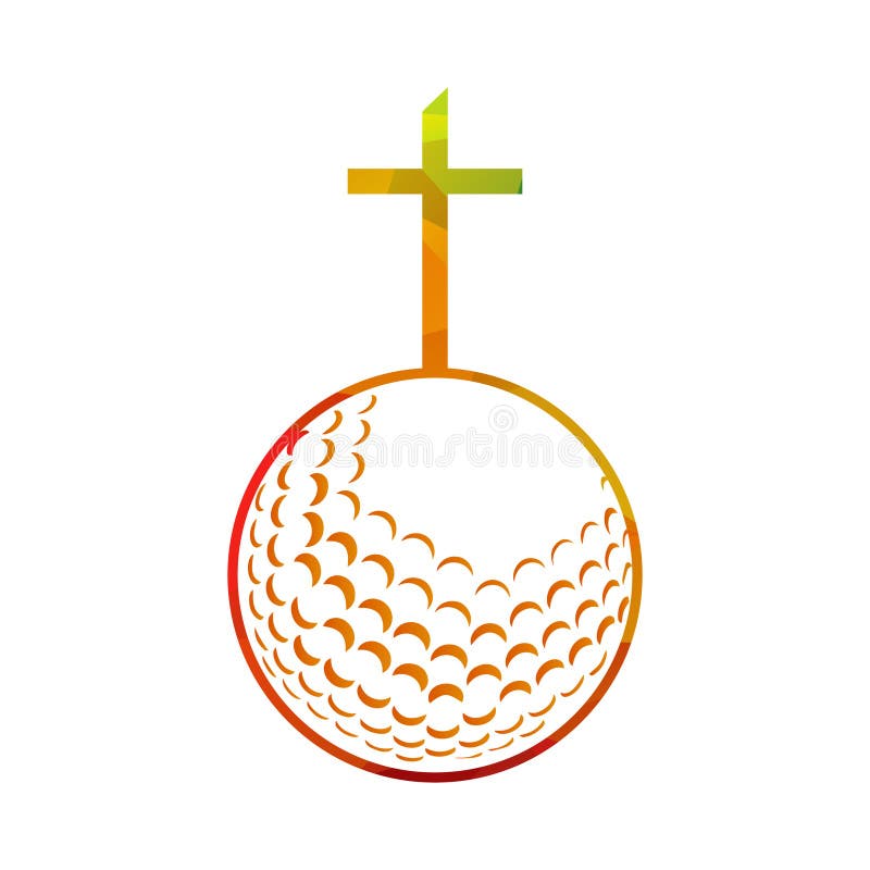 Golf Ball and Christianity Cross Vector Illustration Stock Vector ...