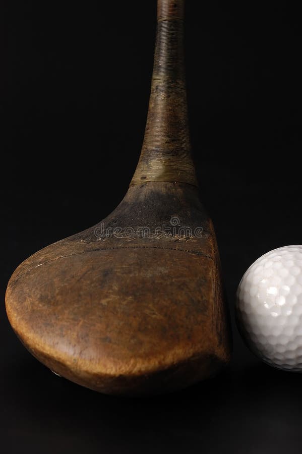A Golf Ball and Club on a Black Background Stock Photo - Image of putt ...