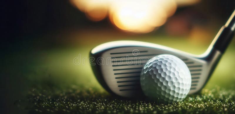 Golf Ball and Golf Club on Green Grass Stock Illustration - Illustration of equipment, green ...
