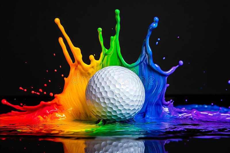 Golf Ball Vibrant Paint Splash Stock Photos - Free & Royalty-Free Stock ...
