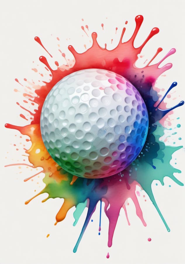 A Golf Ball with Colorful Paint Sps on it. Generative AI Stock ...