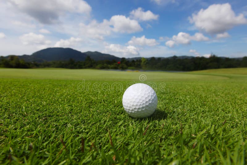 Golf ball on course stock photo. Image of recreation - 64115654