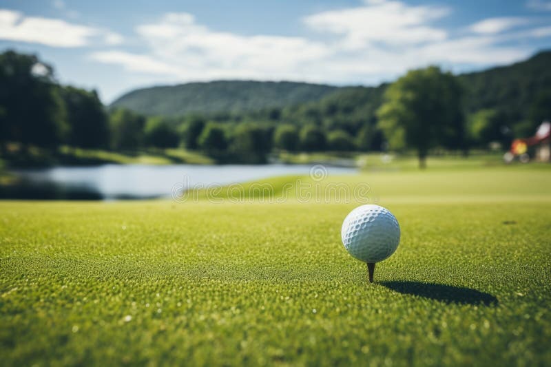 A Golf Ball on the Golf Course Stock Photo - Image of background ...