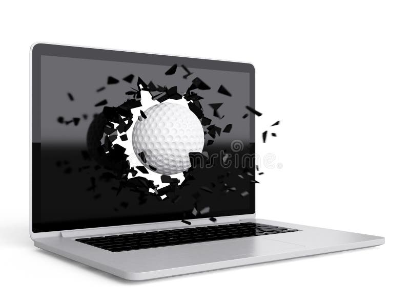 Golf Ball Laptop Screen Concept Stock Vector - Illustration of glass ...