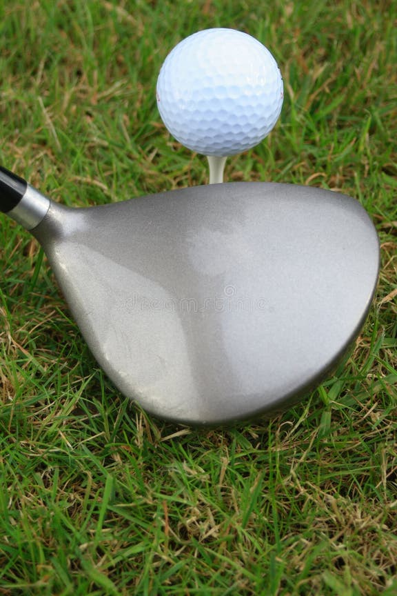 Golf Ball and Driver or One Wood. Stock Photo - Image of close ...