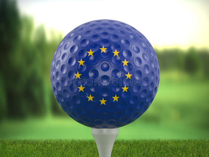 Golf ball EU flag stock illustration. Illustration of sphere - 265730171