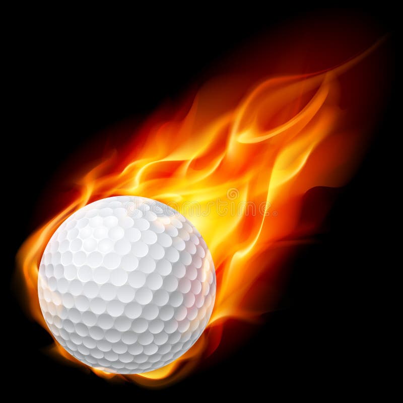 Power Golf Ball and Fire stock image. Image of fire, compete - 2103355