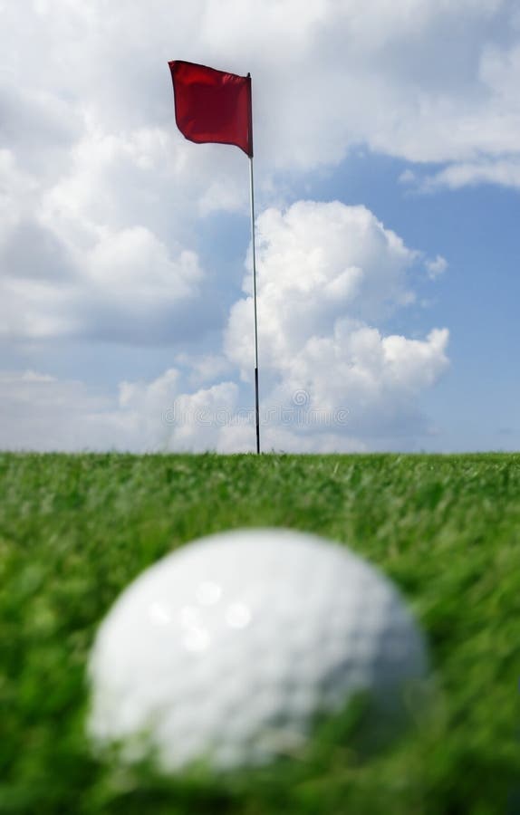 Golf ball and flag stock photo. Image of single, grass - 1021104