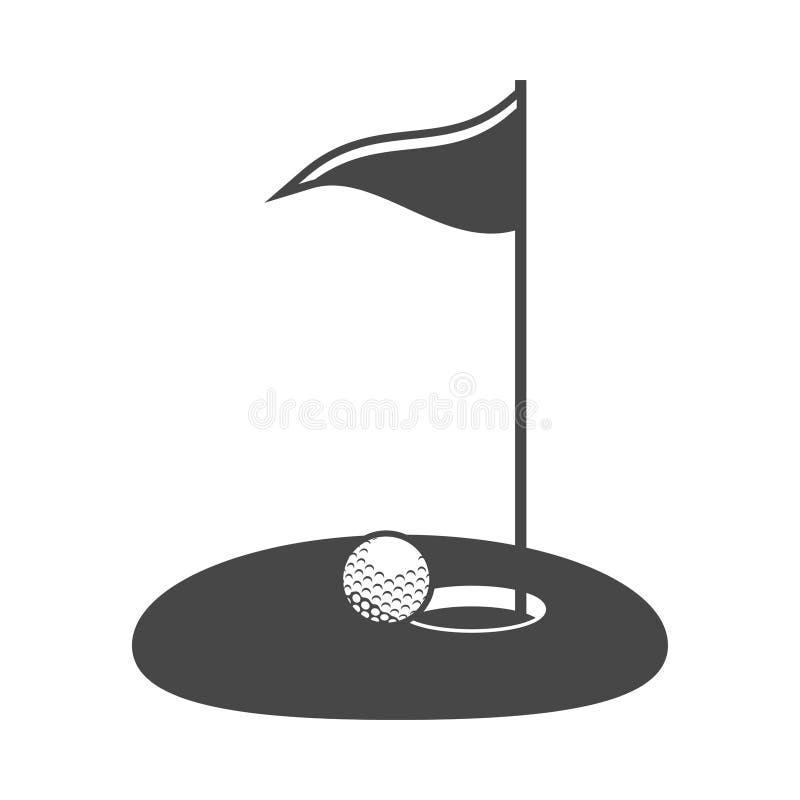Golf ball and flag stock vector. Illustration of play - 246797771
