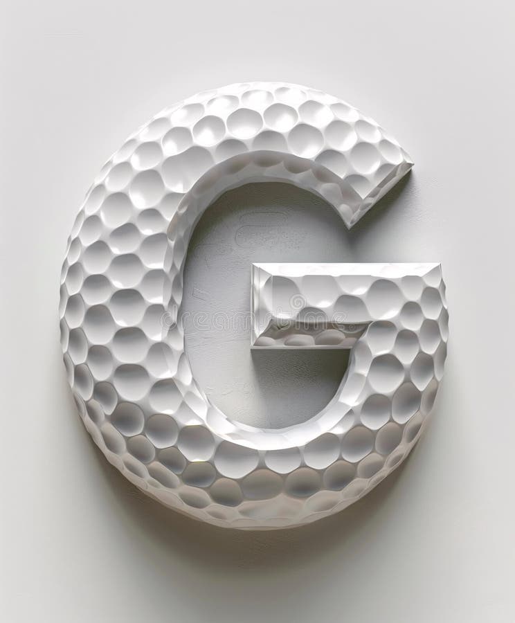 A Golf Ball "G": 3D Rendering with Textured Surface Stock Illustration ...