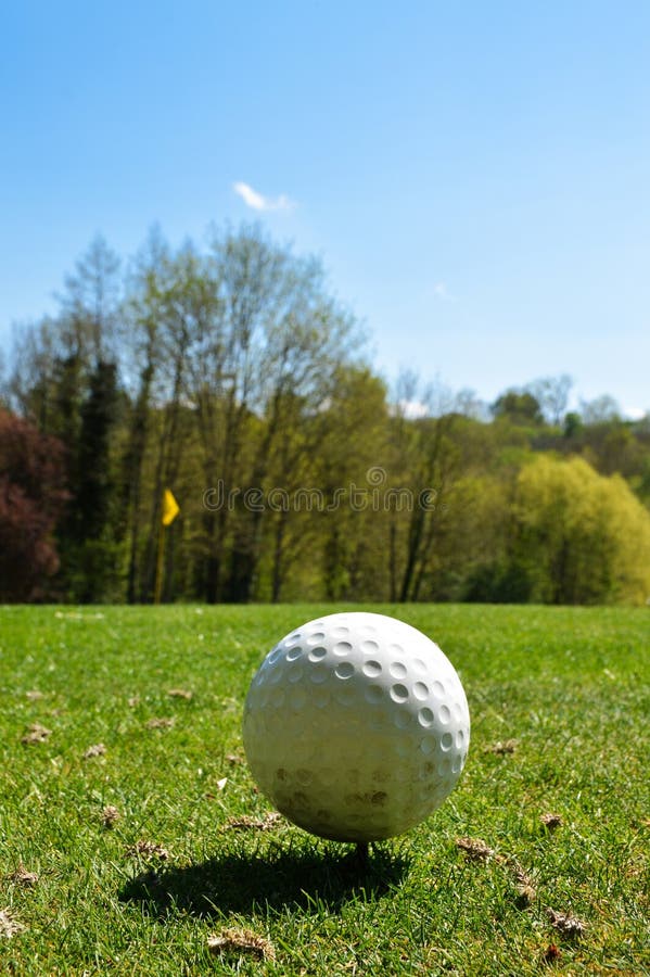 Golf ball on a golf course stock image. Image of activity - 155210567