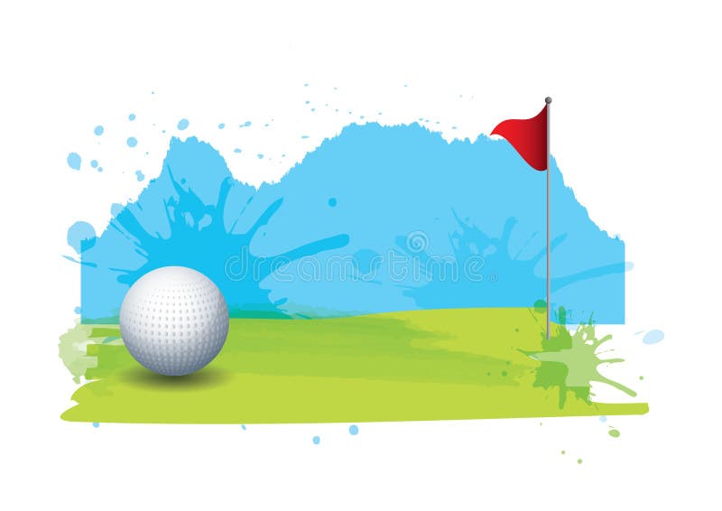 Golf Ball in Golf Course. Vector Illustration Decorative Background ...