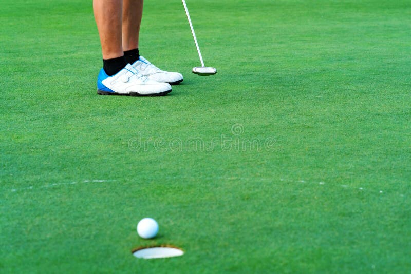 Golf Ball on Grass Behind Driver at Golf Club Stock Photo - Image of ...