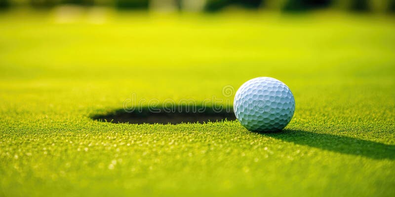 Golf Ball on Grass, Ready for the Winning Putt. Stock Illustration ...