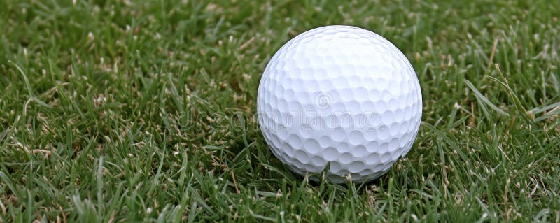 Golf Ball on Grass Surface, Close-up View, Showcasing Dimples and ...
