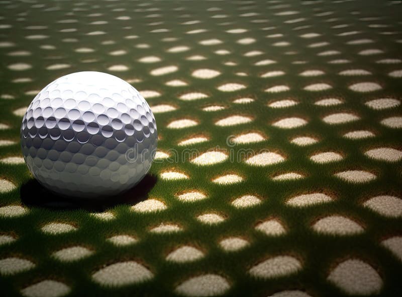 Golf Ball on Green in Beautiful Golf Course with Sunset. Golf Ball ...