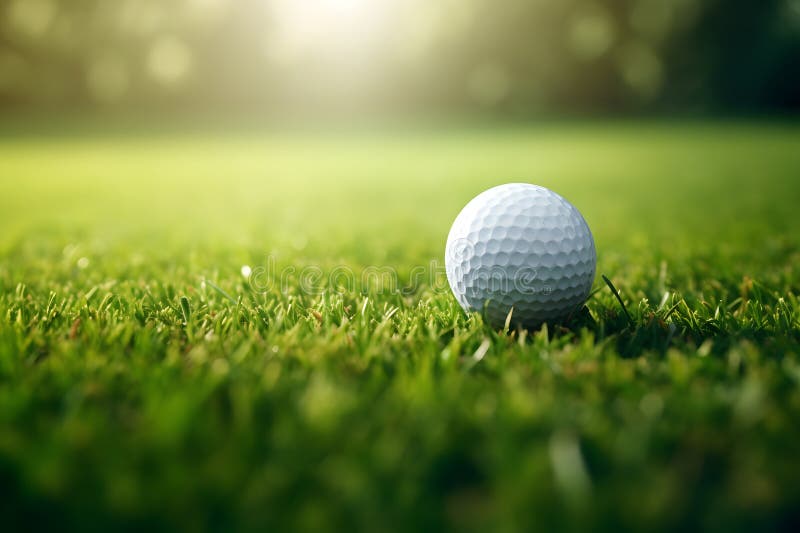 Golf ball on green field stock photo. Image of hobby - 315713714