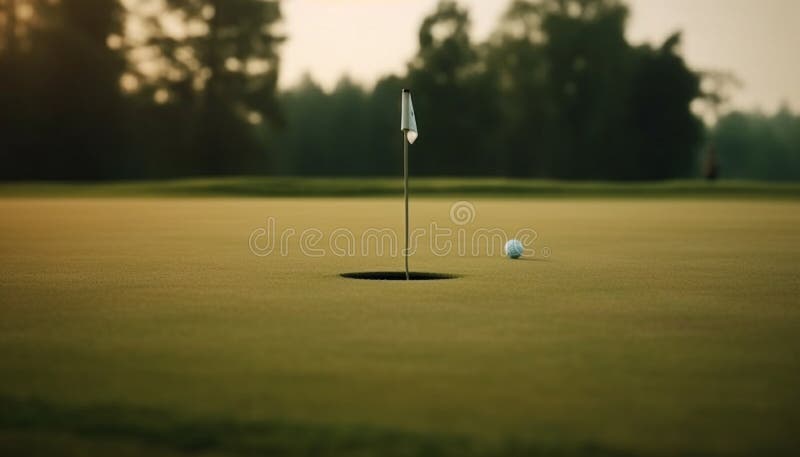 Golf Ball on Green Grass, Aiming Accuracy Generated by AI Stock ...