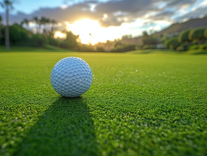 Golf Ball on the Green Grass, Golf Field Stock Photo - Image of ...
