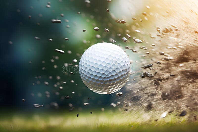 When a Golf Ball is Hit with a Golf Club, Bits of Earth and Dust Fly ...
