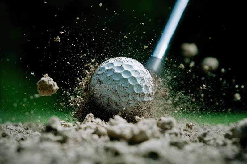 Golf Ball Hitting the Ground with Splash Stock Illustration ...