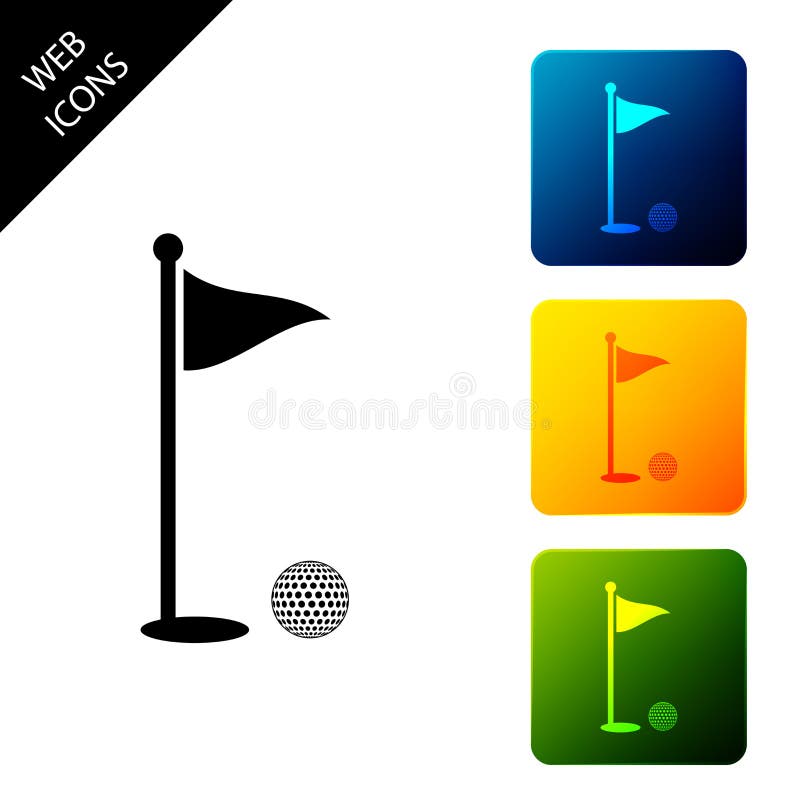 Golf Club Ball Flagstick Hole Stock Illustrations 129 Golf Club Ball