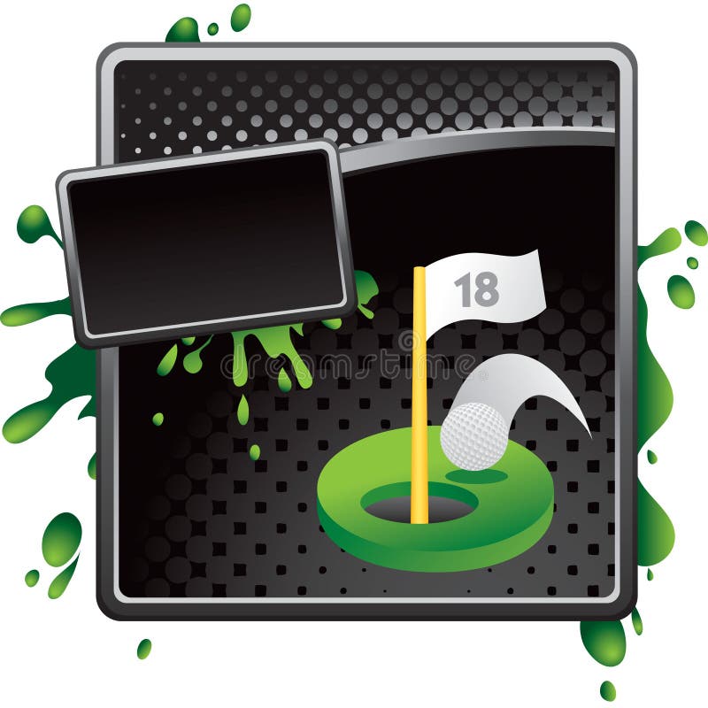 Golf Ball Hole in One on Black Halftone Template Stock Vector ...