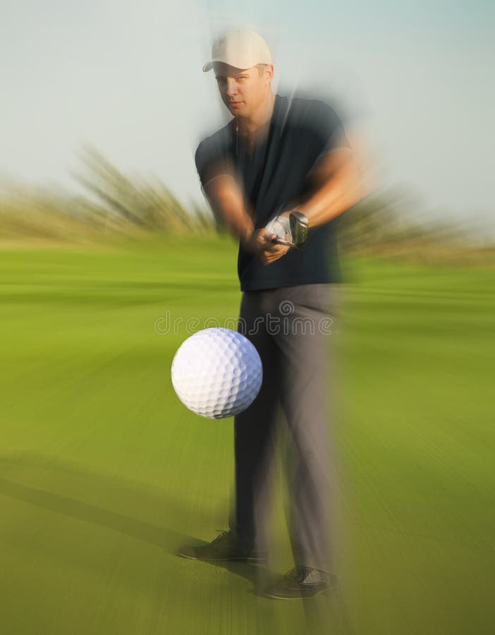 Golf Ball Just Coming Off a Golfer in Swing Stock Image - Image of ...
