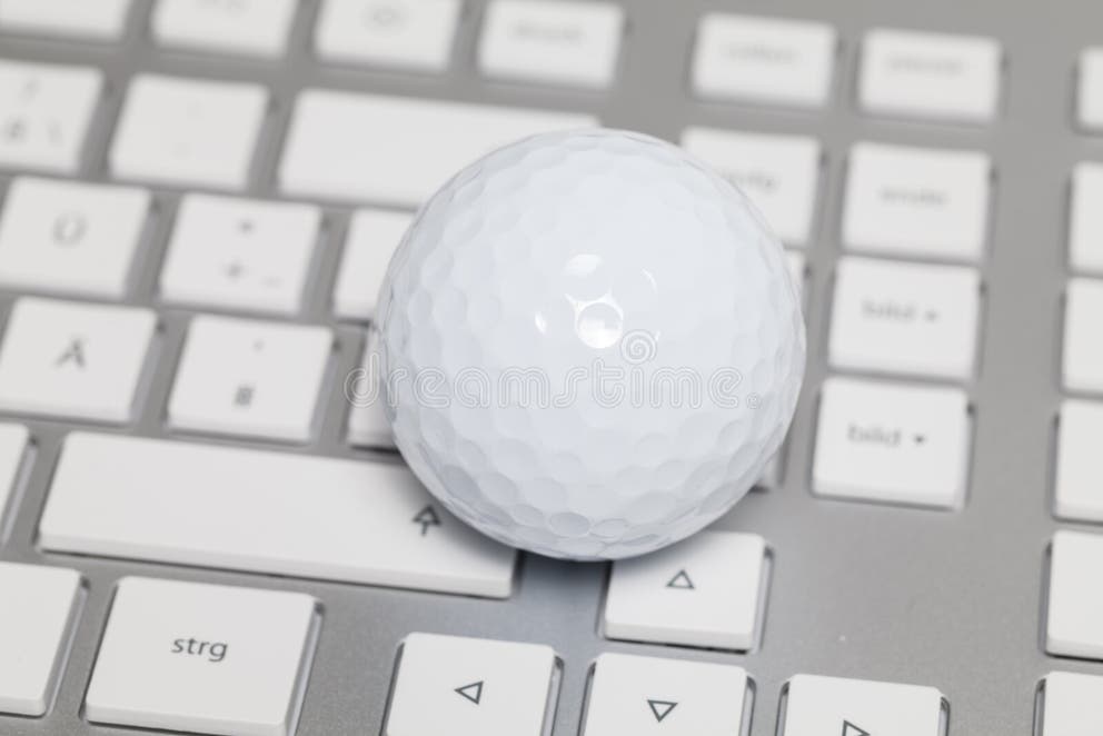 Golf ball on keyboard stock photo. Image of symbol, play - 65371808