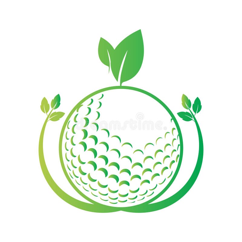 Golf Ball and Leaf Logo Vector Illustration Stock Vector - Illustration ...