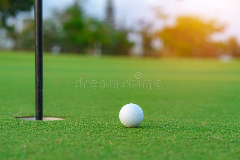 Golf Ball on Lip of Cup at Golf Court Stock Image - Image of outdoors ...