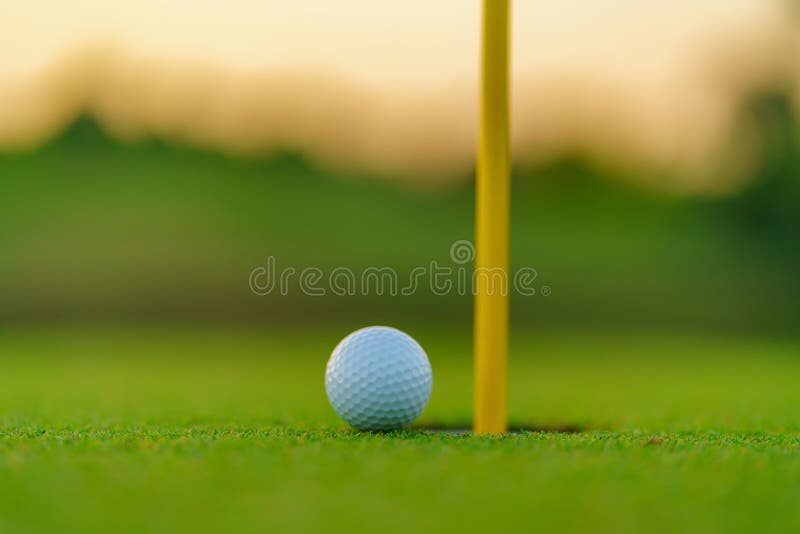 Golf Ball on Lip of Cup at Golf Court Stock Image - Image of landscape ...